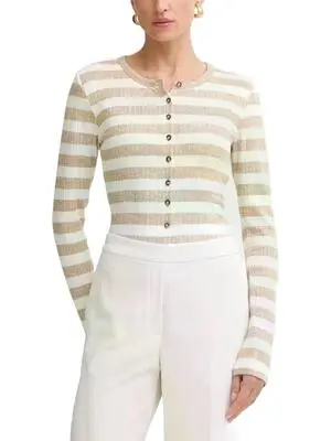 Rag & Bone Striped Ribbed Cardigan - Neutrals