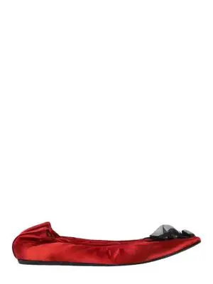 LANVIN Ballet Flats With Brooch Embellishment - Red