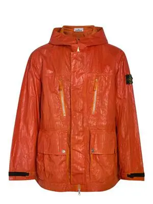 Stone Island Logo-patch Hooded Jacket - Orange