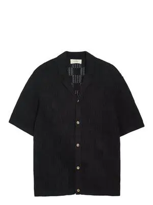 LES DEUX Camp-collar Shirt - Black
