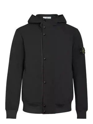 Stone Island Compass Patch Hooded Jacket - Black