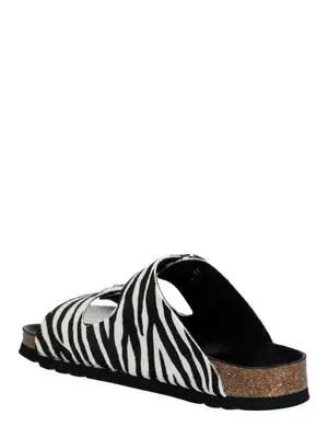 DR. SCHOLL'S SHOES Noelle Zebra-print Slides - White