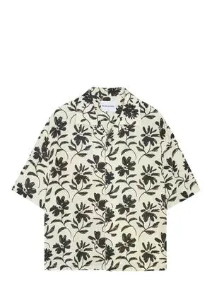 MKI MIYUKI ZOKU Floral-print Short-sleeve Shirt - Neutrals