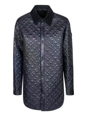 Moncler Quilted Corduroy Collar Shirt - Blue