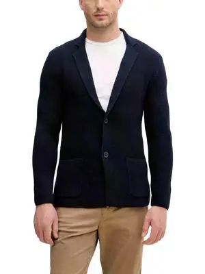 BENETTON Knitted Notch-lapel Blazer - Blue