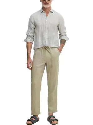 BENETTON Drawstring Waist Trousers - Neutrals