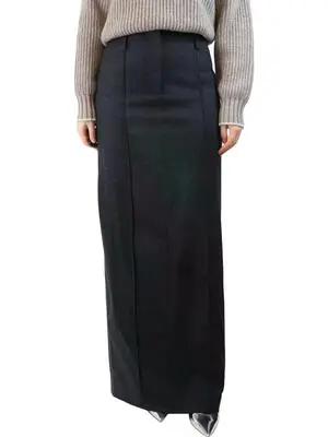 G. Seam-detail Maxi Skirt - Grey