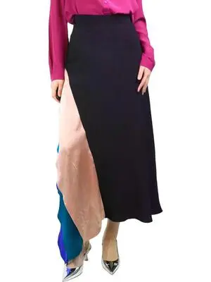 ROKSANDA Color-block Ruffled Maxi Skirt - Black