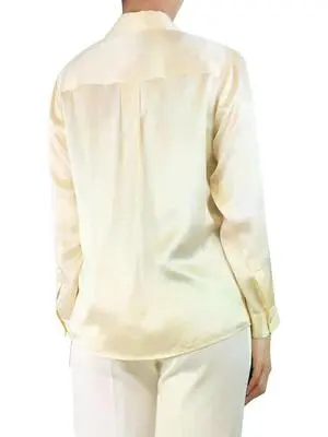 Albus Lumen Satin-finish Silk Blouse - Neutrals