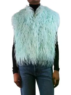 FORTE_FORTE Faux Fur Vest - Blue