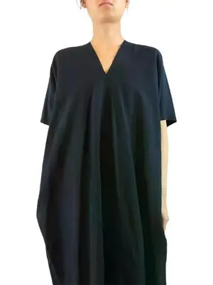 DOSA V-neck Short-sleeve Midi Dress - Blue