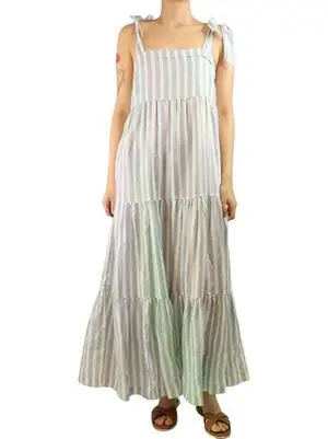 Heidi Klein Tiered Jacquard Maxi Dress - Neutrals