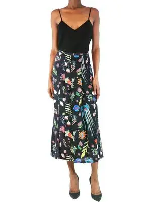 Rixo Pleated Midi Skirt - Black