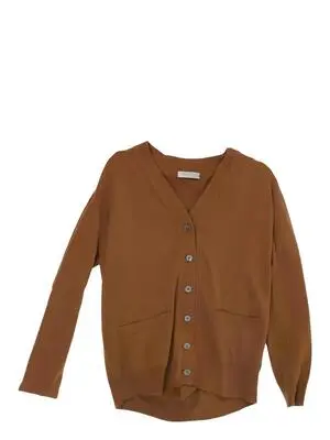 CRIME LONDON V-neck Patch-pocket Cardigan - Brown