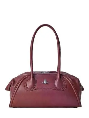 VIVIENNE WESTWOOD Small Logo-plaque Leather Shoulder Bag - Red