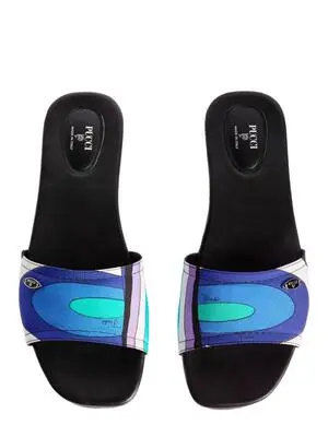 Emilio Pucci Iride-print Slides - Blue