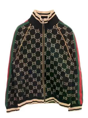 Gucci Gg Supreme Cotton Track Jacket - Black
