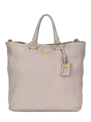 Prada Vitello Daino Shopping Tote Bag - Grey