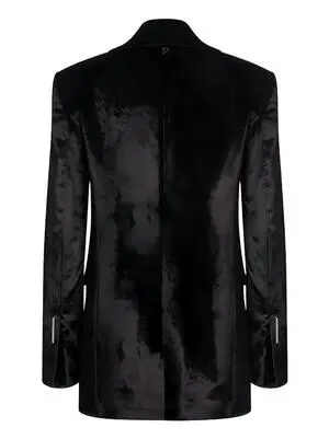 DONDUP Velvet-effect Single-breasted Blazer - Black