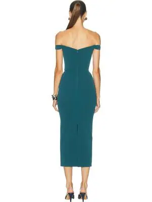 Alex Perry Off-the-shoulder Crepe Dress - Teal