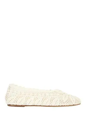 Magda Butrym Ivory Crochet Ballet Flats - Cream