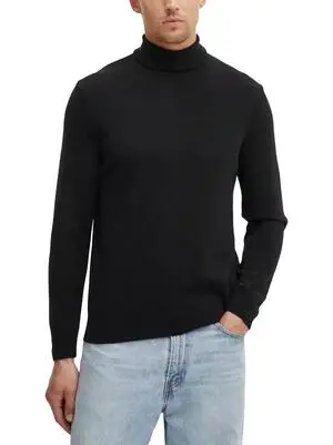 BENETTON Roll Neck Sweater - Black