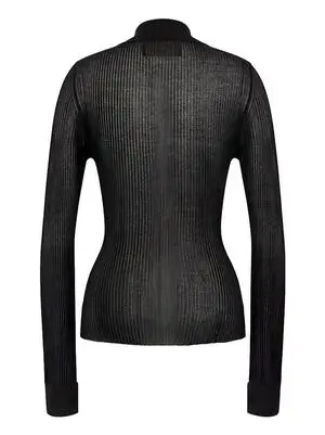 DONDUP Dundup Ribbed Knit Long Sleeve Cardigan - Black