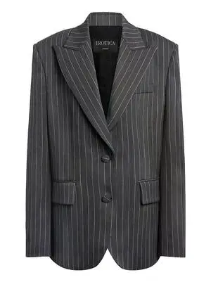 DONDUP Long Sleeve Blazer With Striped Pattern - Grey