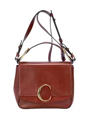 Chloé C Logo Shoulder Bag - Brown