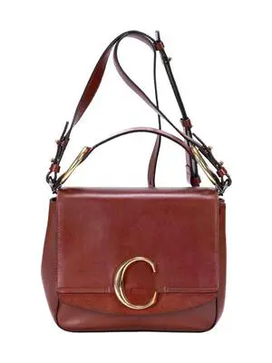 Chloé C Logo Shoulder Bag - Brown