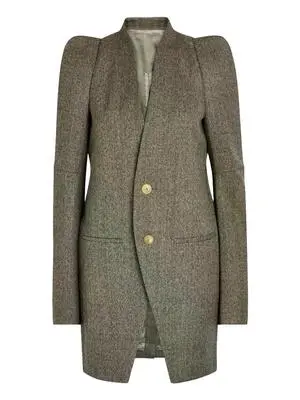 Rick Owens Structured Shoulder Button-up Jacket - Green