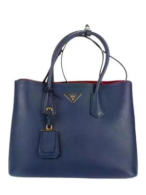 Prada Cuir Double Tote Bag - Blue