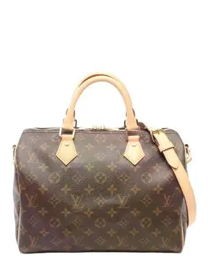 LOUIS VUITTON Speedy Monogram Tote Bag - Brown