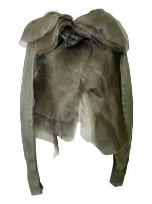 Rick Owens Frayed Organza Cardigan - Grey
