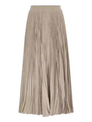 Max Mara Pleated Flared Maxi Skirt - Neutrals
