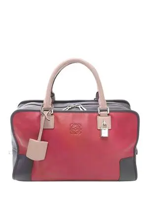 Loewe Tricolor Leather Amazona 36 Handbag - Red