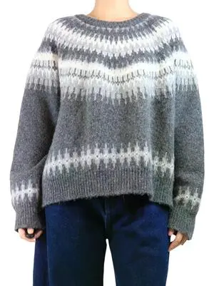 NILI LOTAN Fair Isle Sweater - Grey