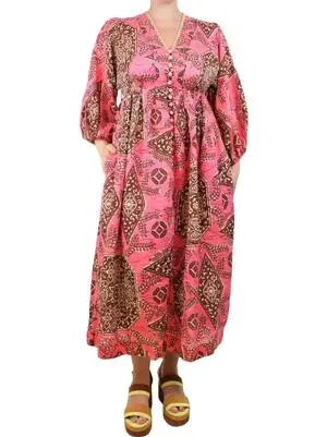 Zimmermann Printed V-neck Maxi Dress - Pink