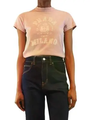 Prada Distressed Logo T-shirt - Pink
