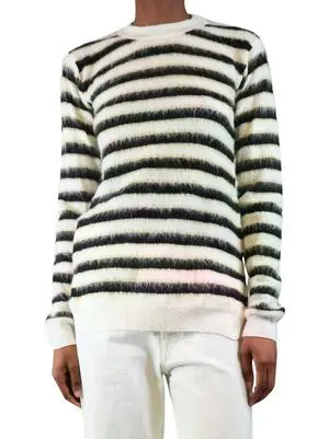 Marni Striped Wool Sweater - White