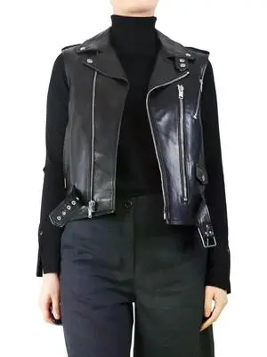 Saint Laurent Belted Biker Vest - Black