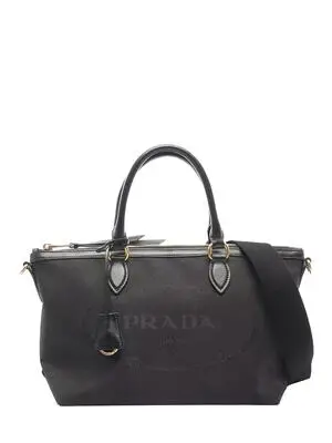 Prada Canapa Logo Satchel - Black