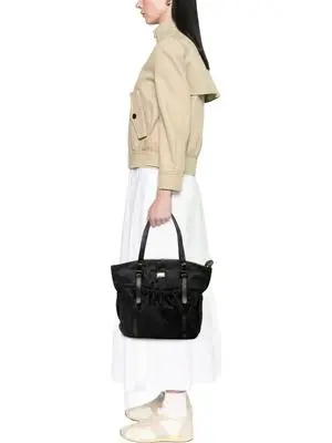 Burberry Tonal Check Nylon Tote Bag - Black