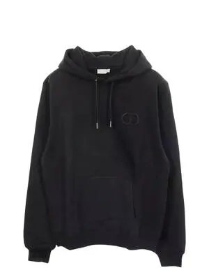 Dior Logo Embroidered Hoodie - Black