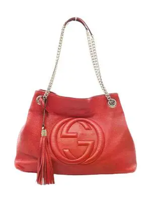 Gucci Soho Leather Shoulder Bag - Red