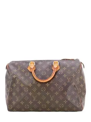 LOUIS VUITTON Speedy Handbag Monogram Canvas 35 Satchel - Brown