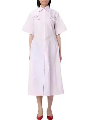 Moschino Midi Shirt Dress With Bow Detail - Pink