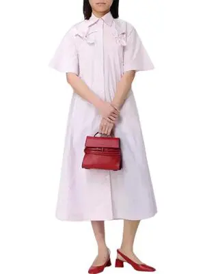 Moschino Midi Shirt Dress With Bow Detail - Pink
