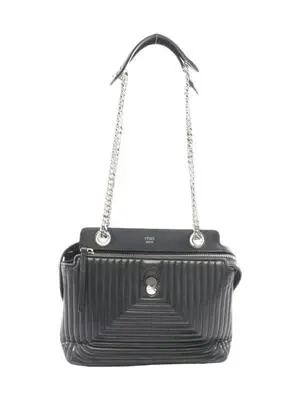 Fendi Dotcom Click Chain Shoulder Bag - Black