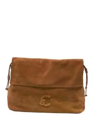 COCCINELLE Logo Detail Suede Shoulder Bag - Brown